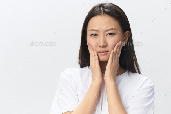 Gumboil Dental abscess Toothache Broken Tooth. Unhappy crying suffering ...