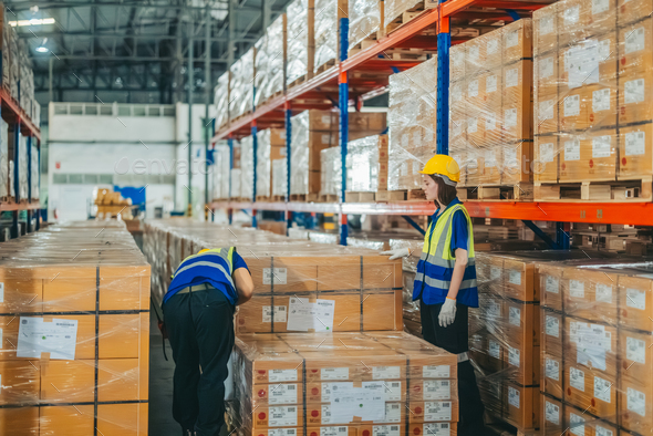 Warehouse staff sort, categorize, store items, packaging, labeling ...