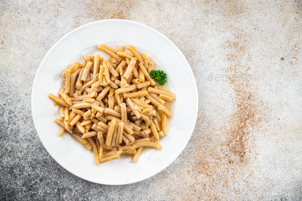 yellow string bean salad canned food beans meal food snack on the table ...