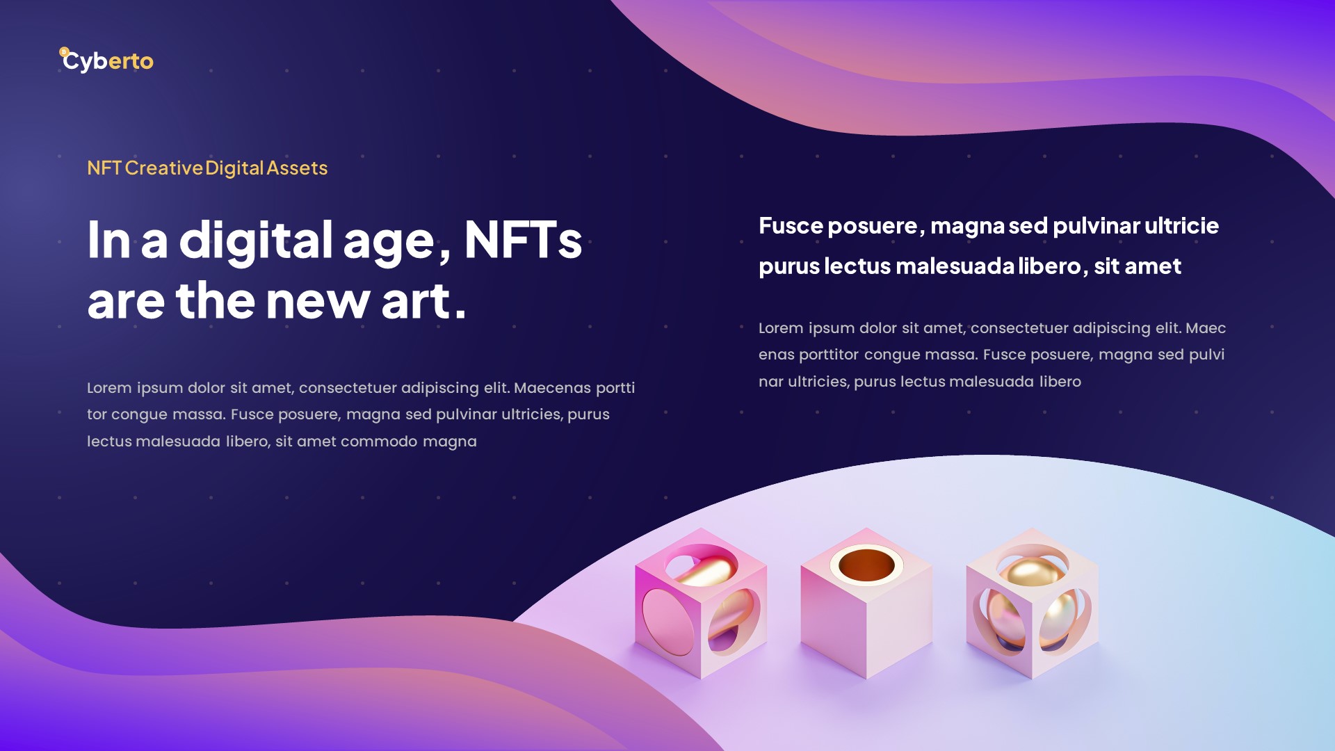 Cyberto - NFT Creative Digital Assets Keynote Template, Presentation ...