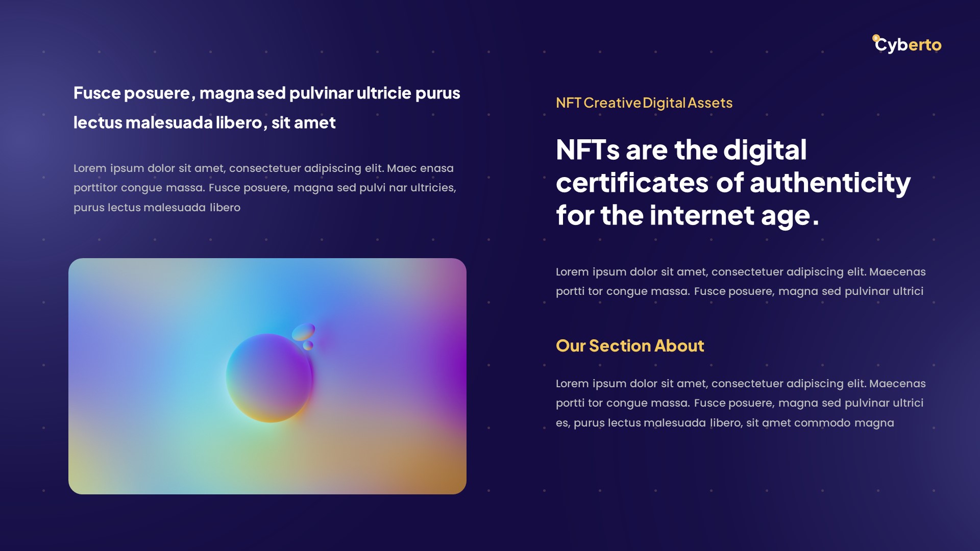 Cyberto - NFT Creative Digital Assets Keynote Template, Presentation ...