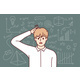 Embarrassed Guy Student Studying Mathematics, Vectors | GraphicRiver