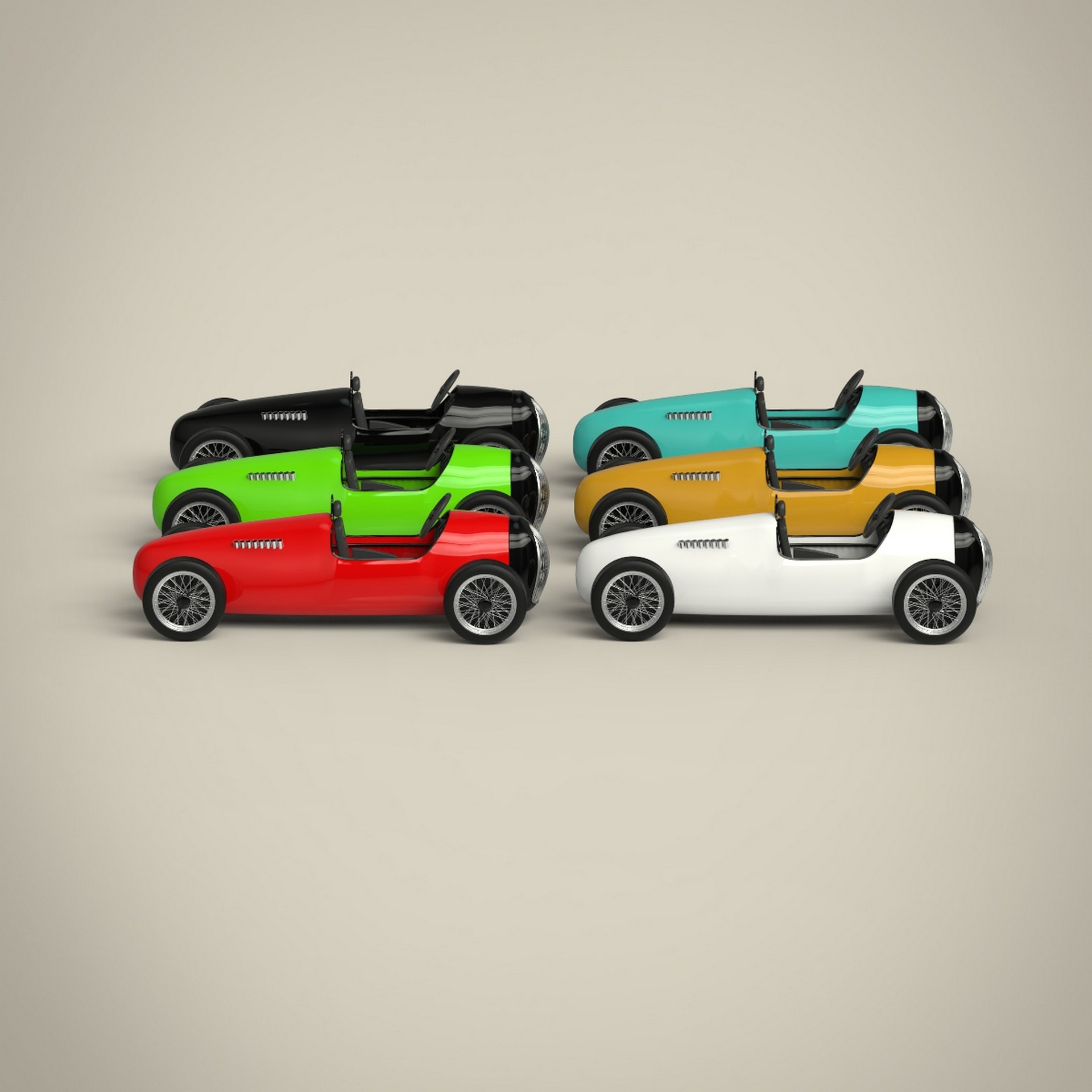 Vintage racing car set by deepocean3d | 3DOcean