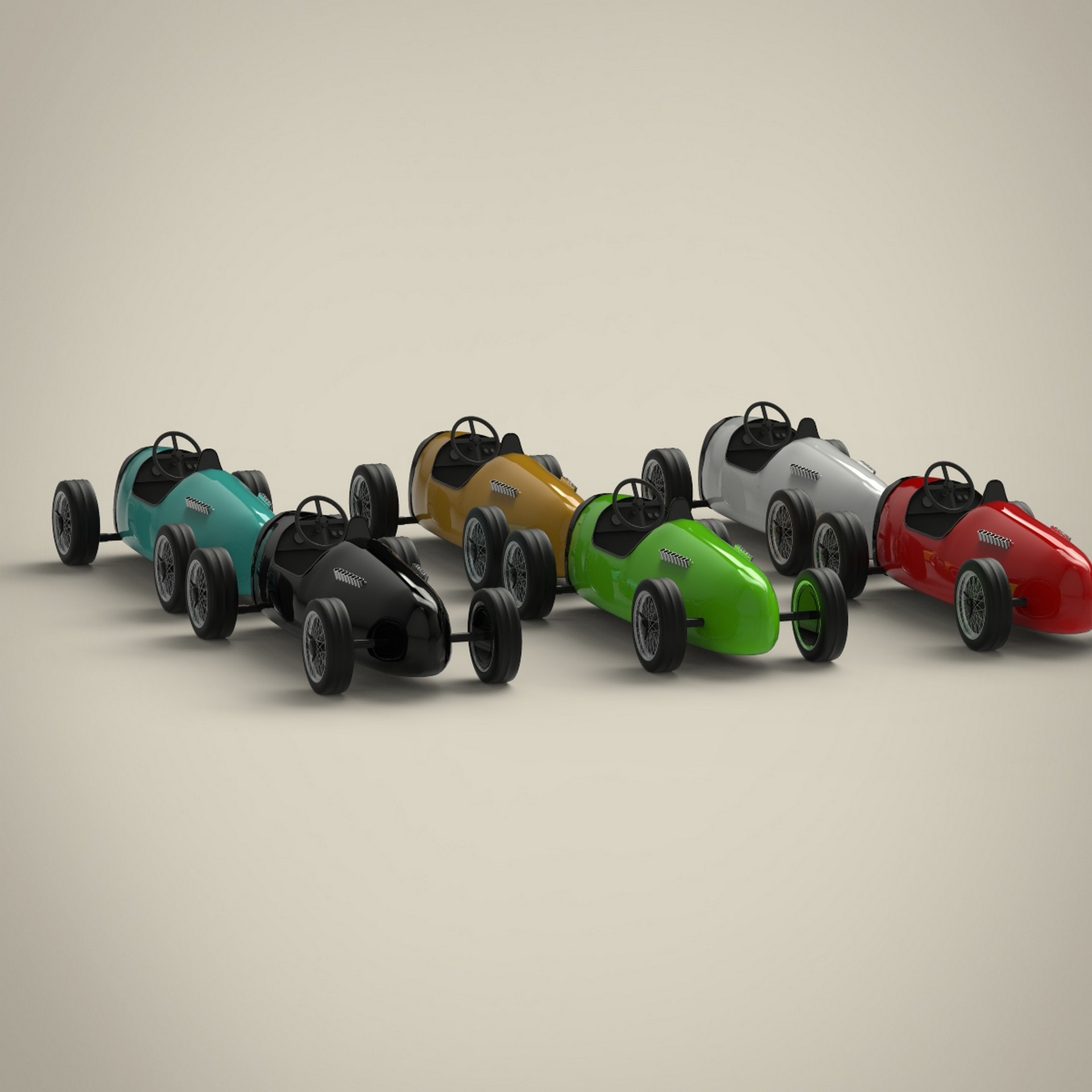 Vintage racing car set by deepocean3d | 3DOcean