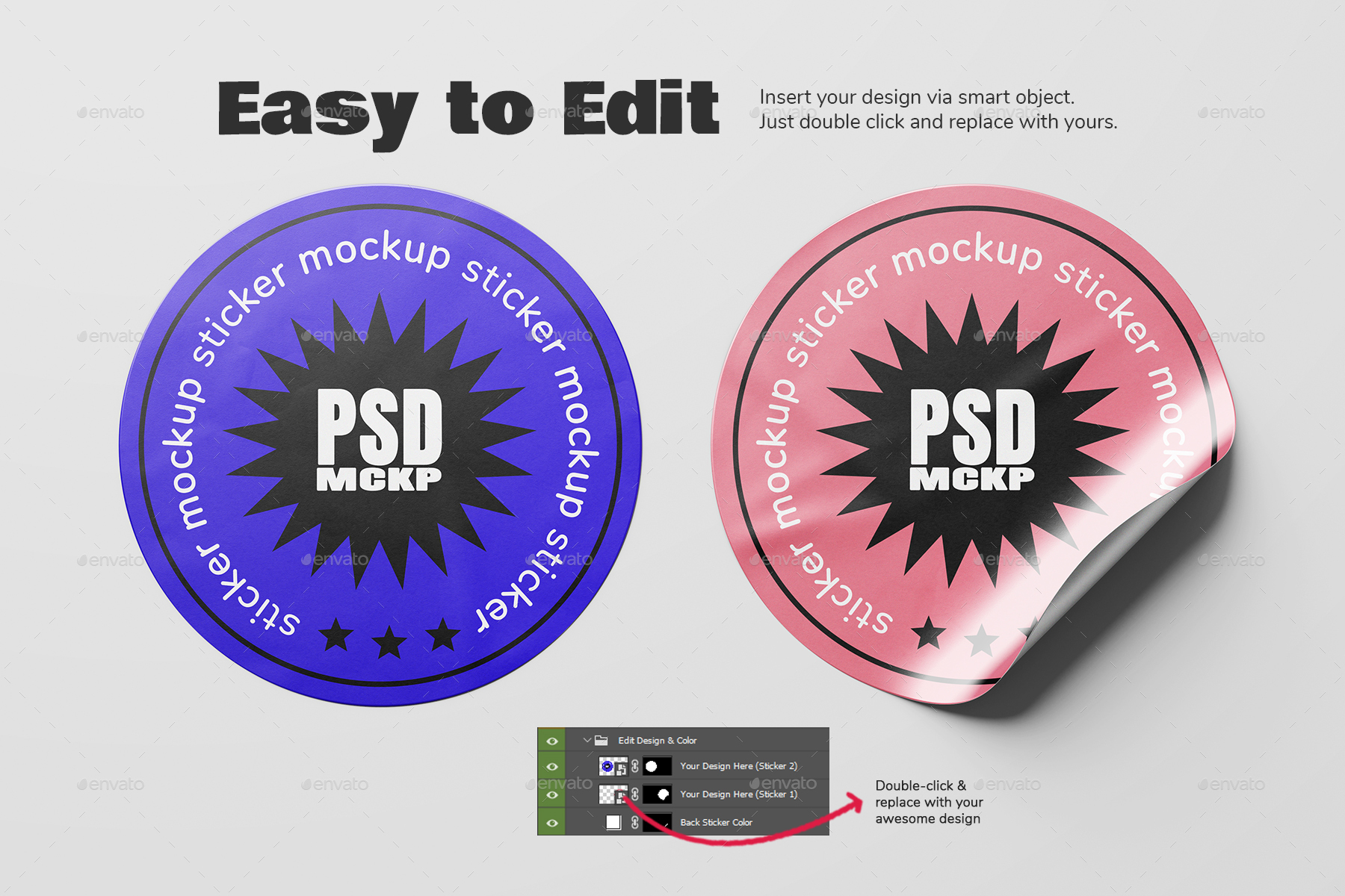 Round Sticker Label PSD Mockup Set - Vol. 01, Graphics | GraphicRiver