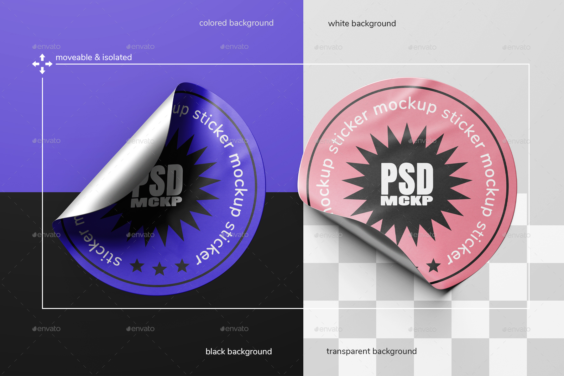 Round Sticker Label PSD Mockup Set - Vol. 01, Graphics | GraphicRiver