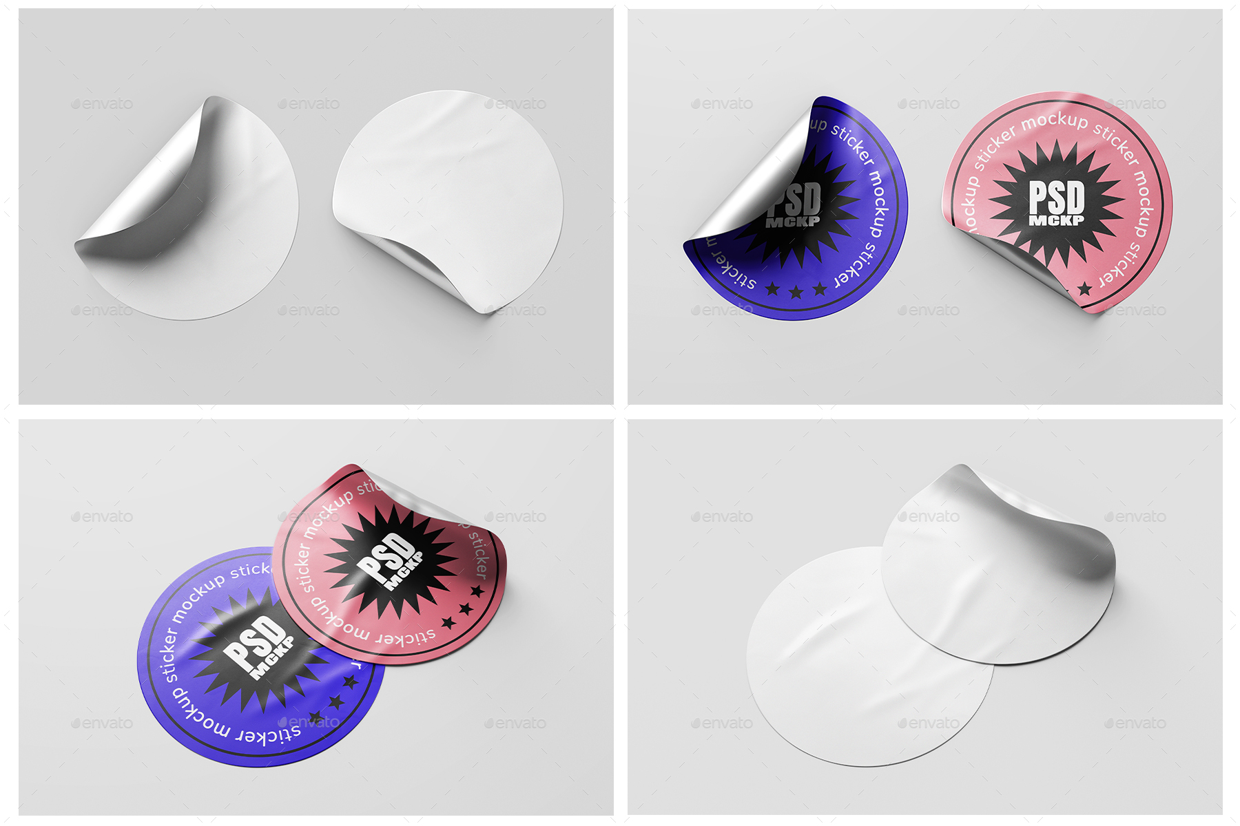 Round Sticker Label PSD Mockup Set - Vol. 01, Graphics | GraphicRiver