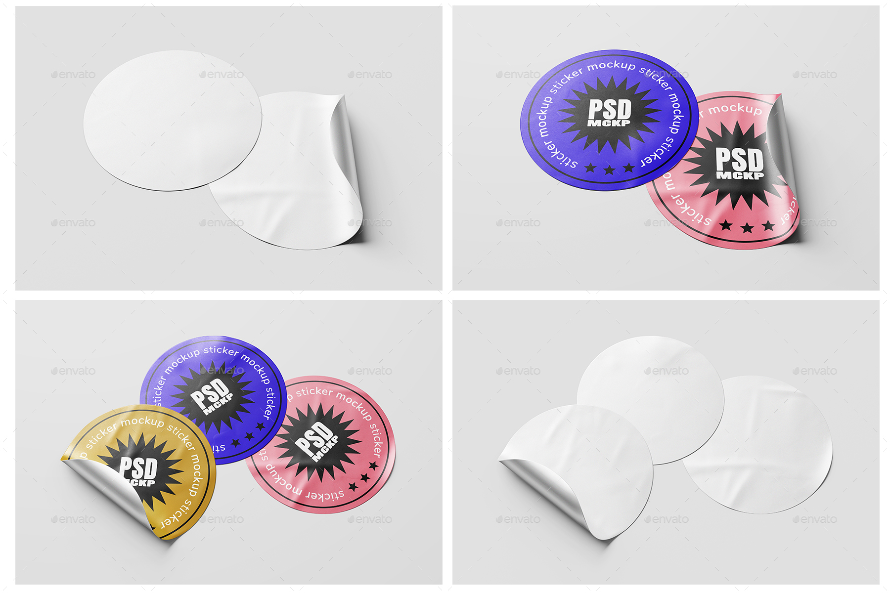 Round Sticker Label PSD Mockup Set - Vol. 01, Graphics | GraphicRiver