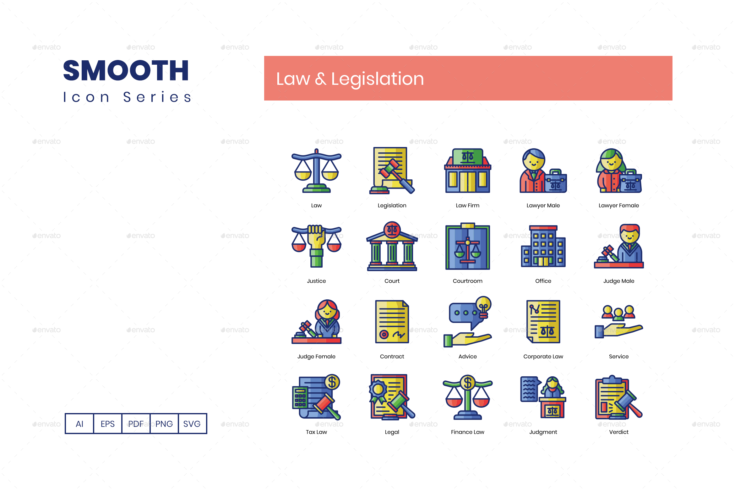 95 Law & Legislation Icons | Smooth Series, Icons | GraphicRiver