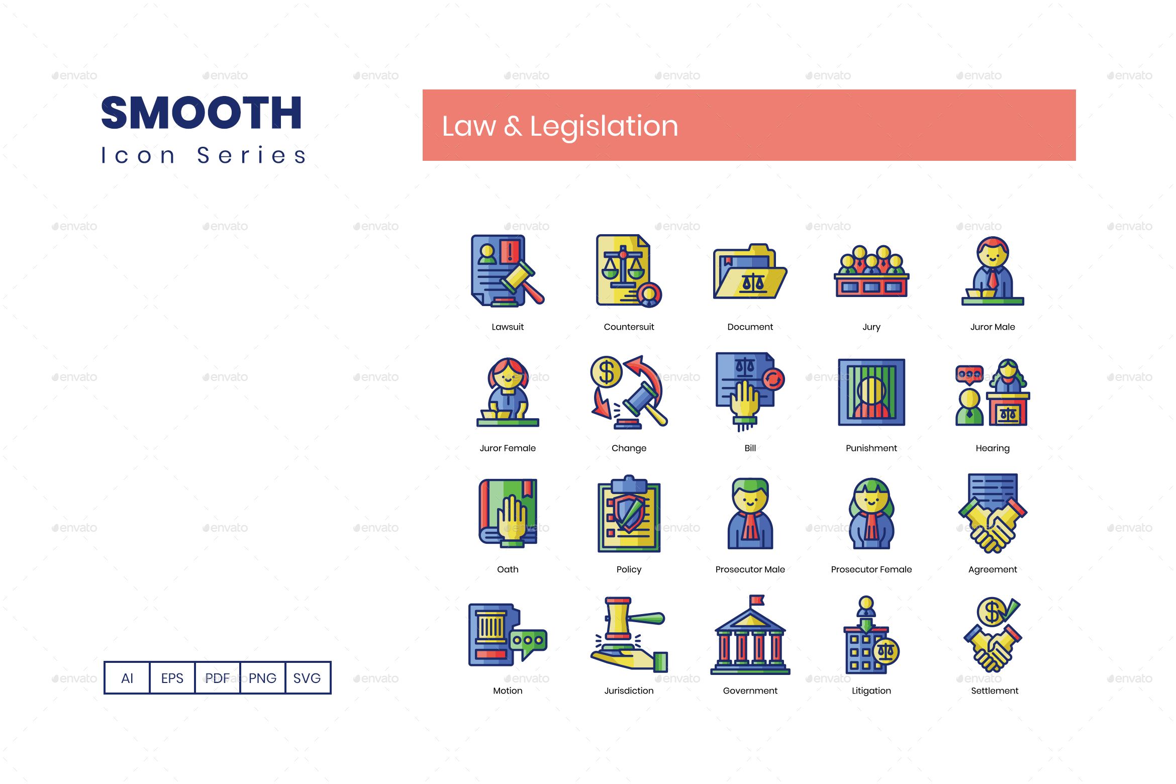 95 Law & Legislation Icons | Smooth Series, Icons | GraphicRiver