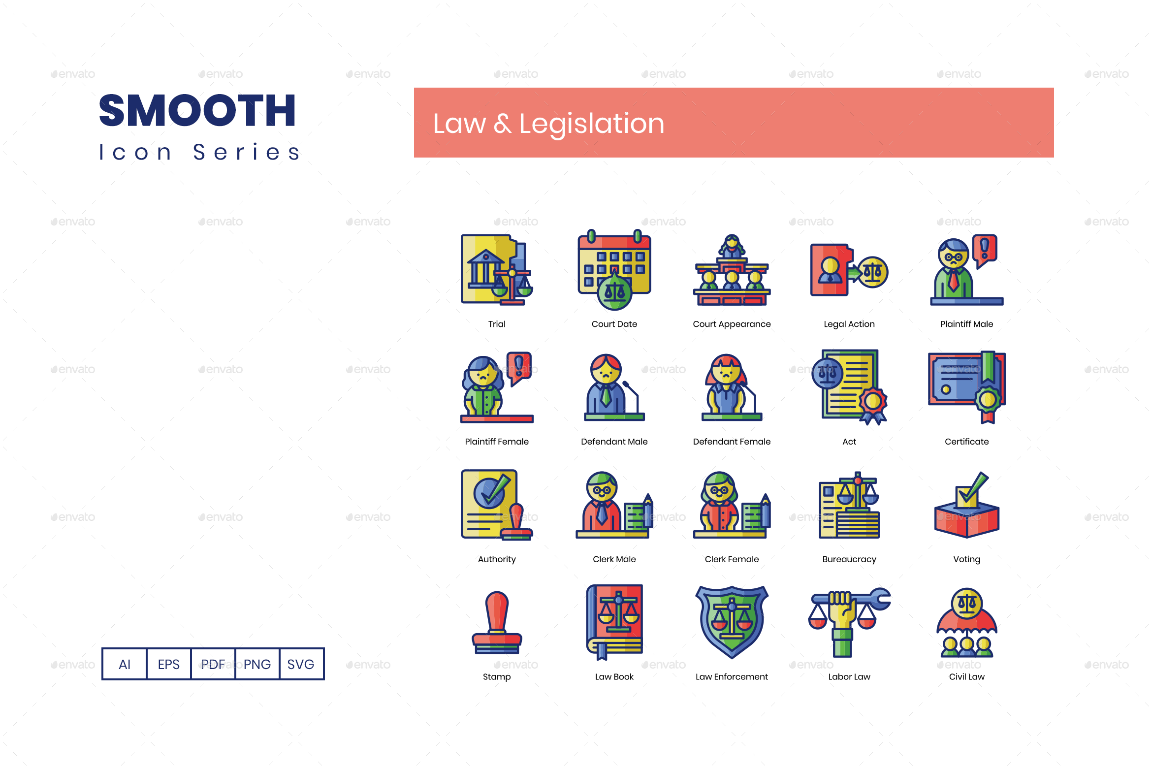 95 Law & Legislation Icons | Smooth Series, Icons | GraphicRiver
