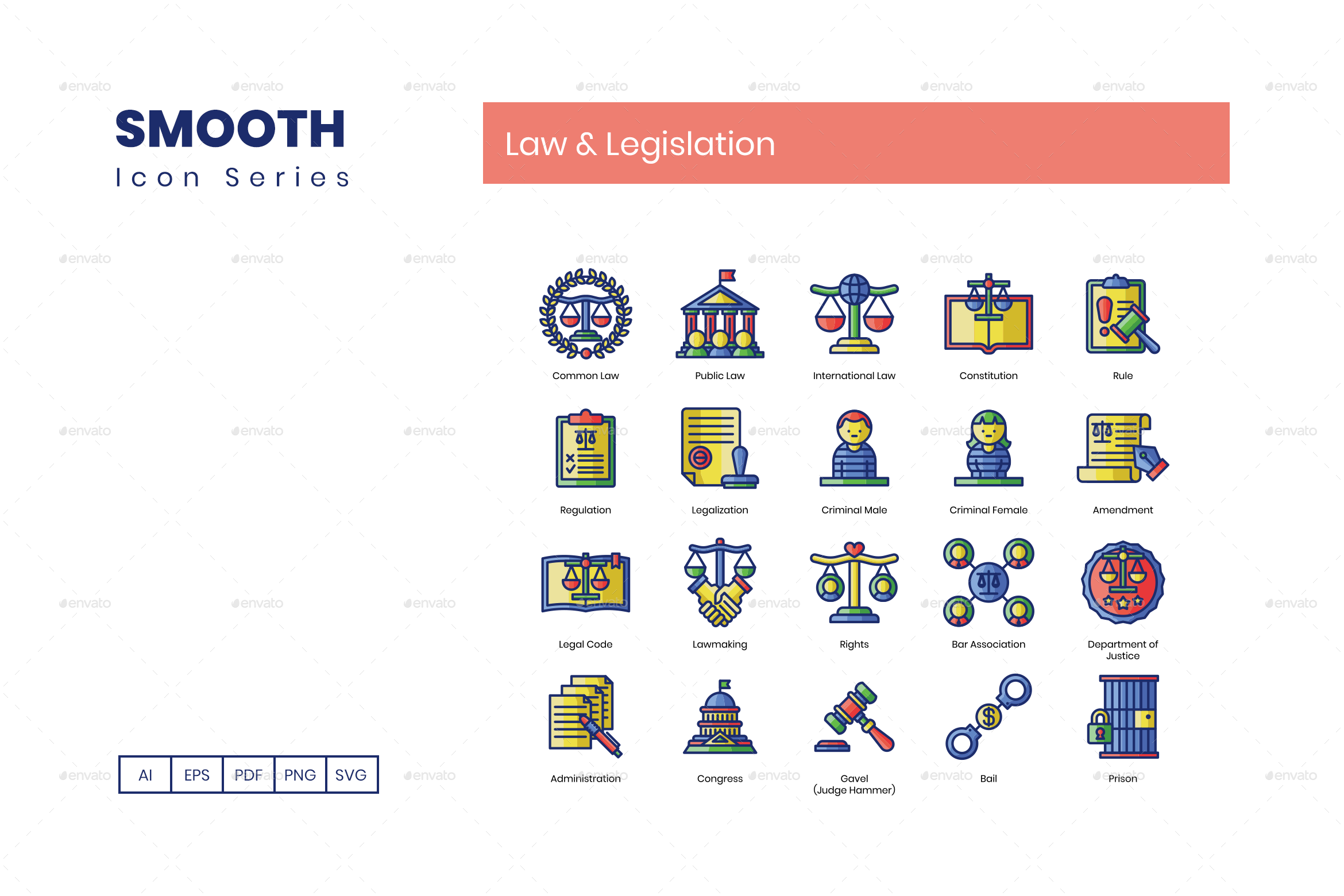 95 Law & Legislation Icons | Smooth Series, Icons | GraphicRiver