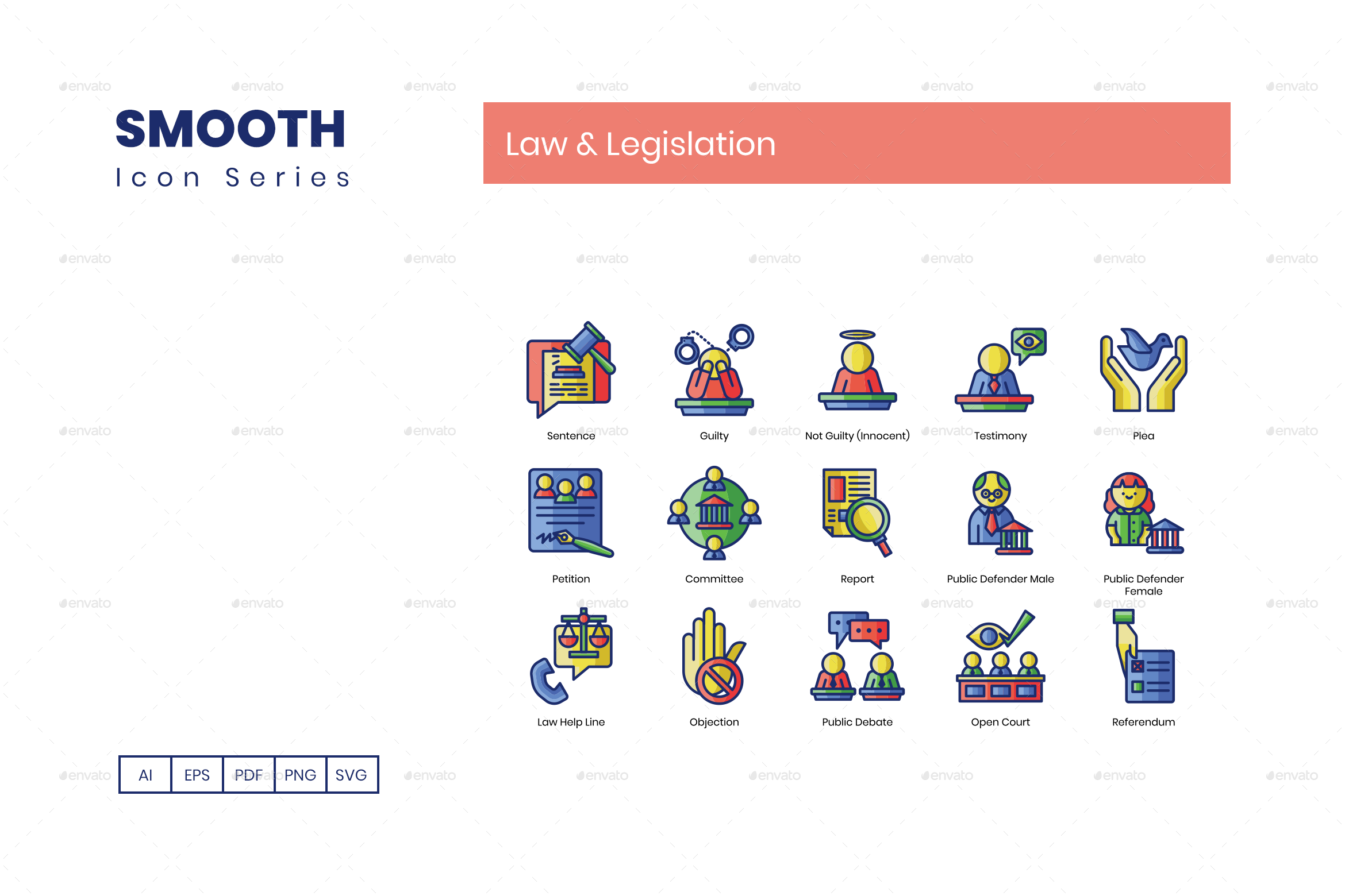 95 Law & Legislation Icons | Smooth Series, Icons | GraphicRiver