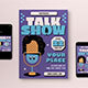 Blue Retro Talk Show Flyer Set, Print Templates | GraphicRiver