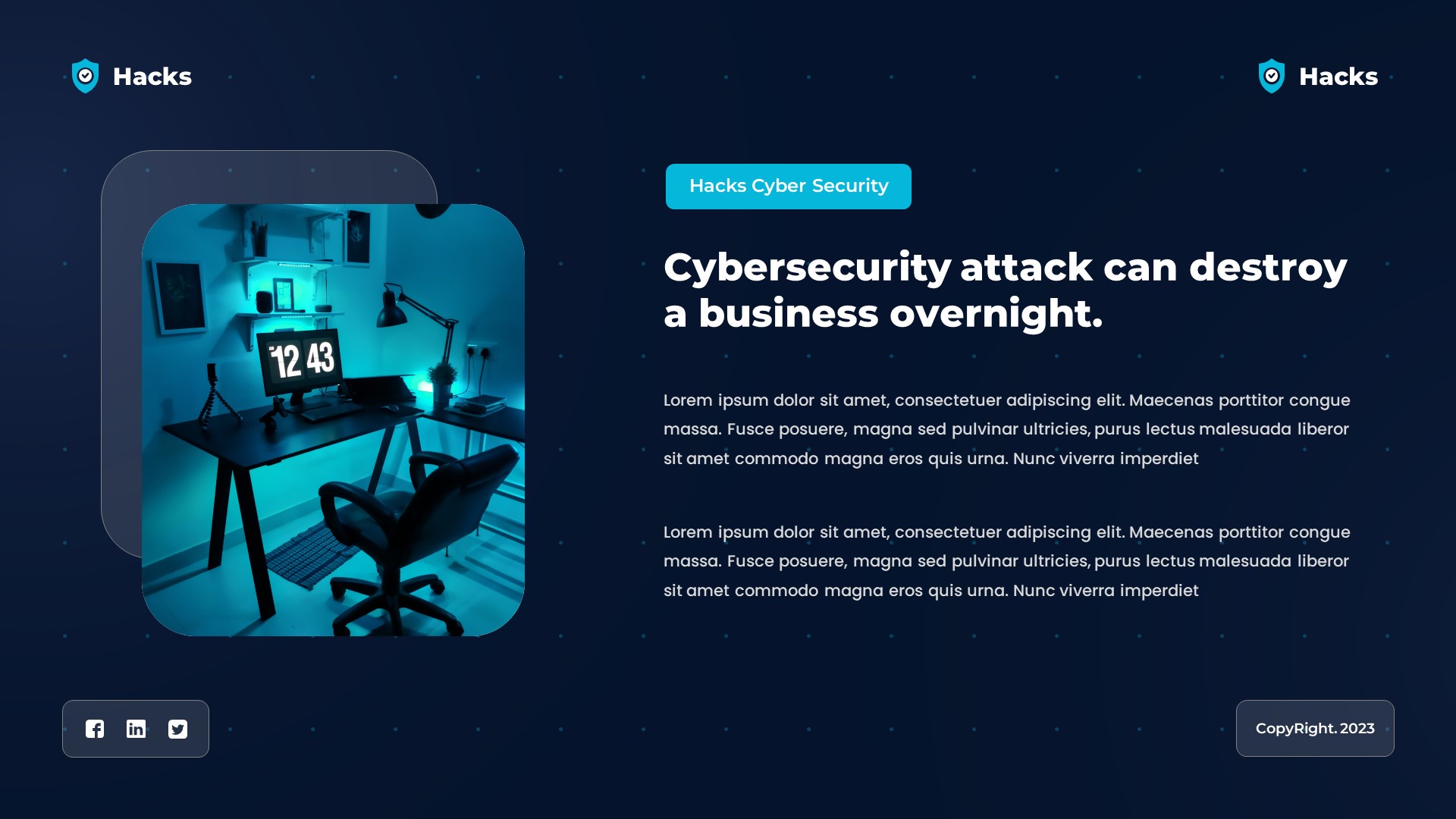 Hacks - Cyber Security Powerpoint Template, Presentation Templates