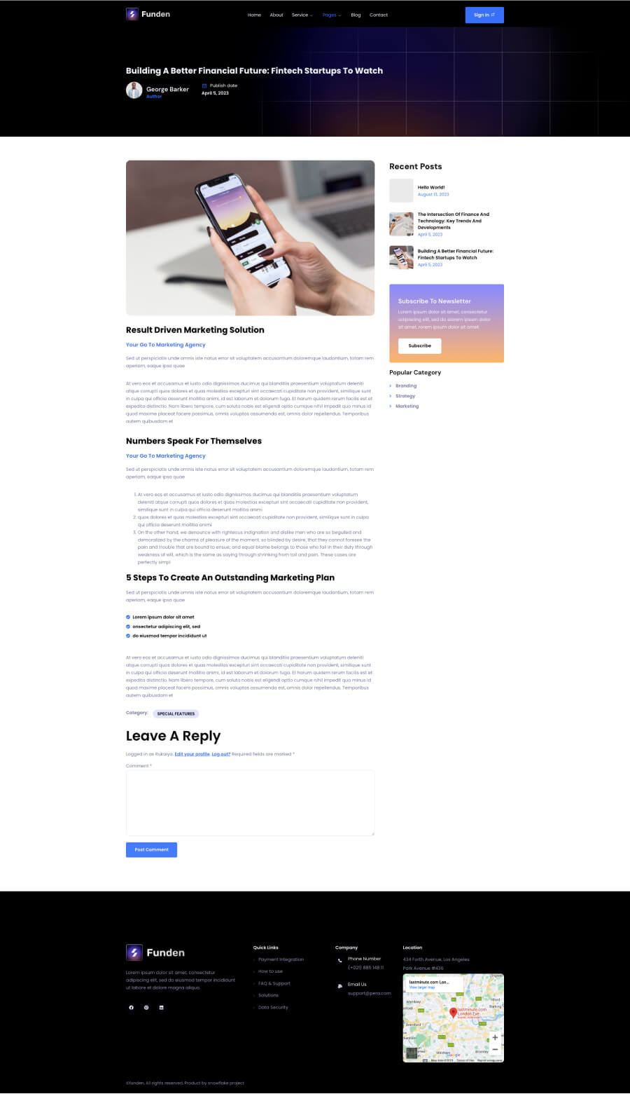 Funden - Fintech Startup Mobile App Elementor Template Kit by ...