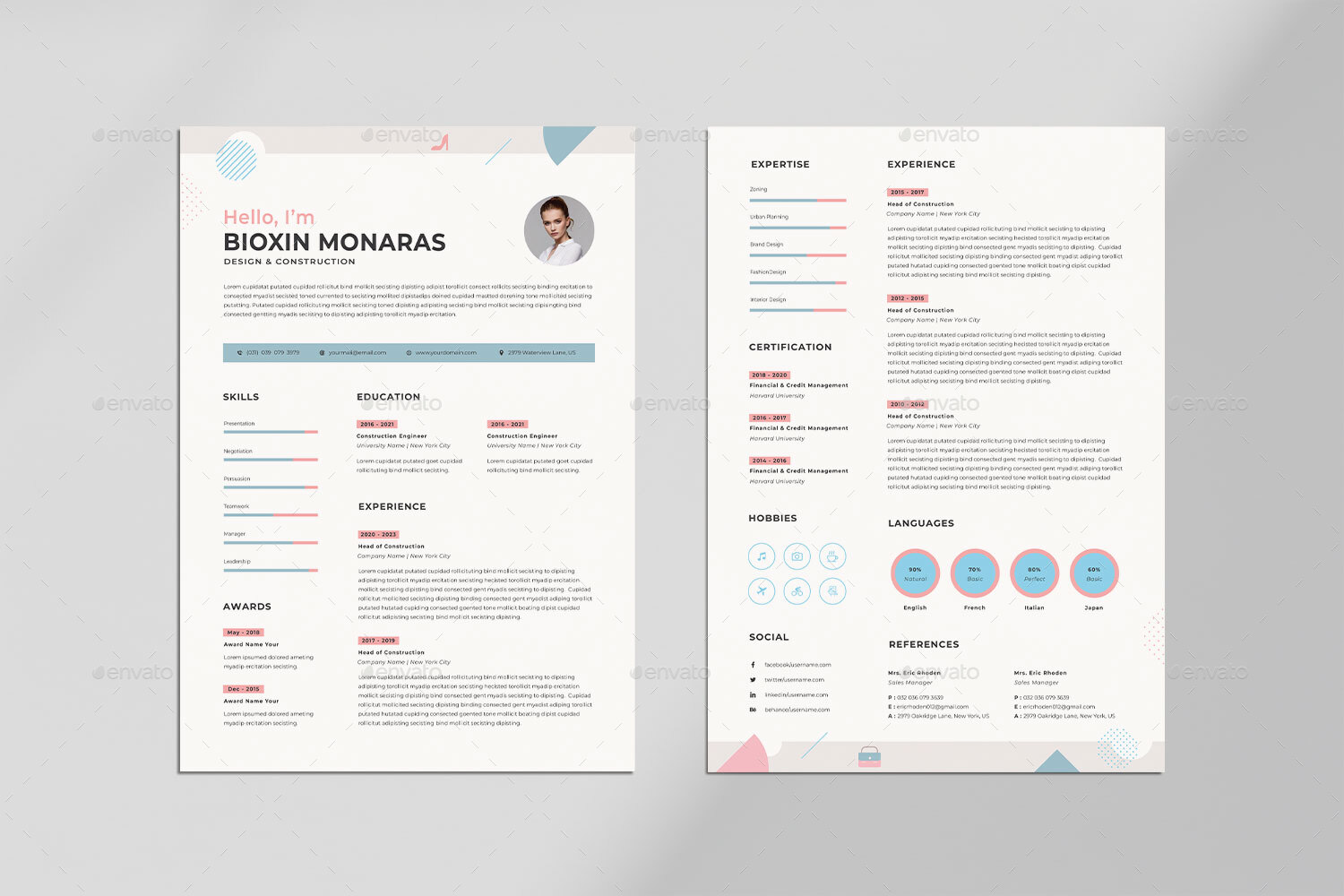 Resume Word Template, Print Templates | GraphicRiver