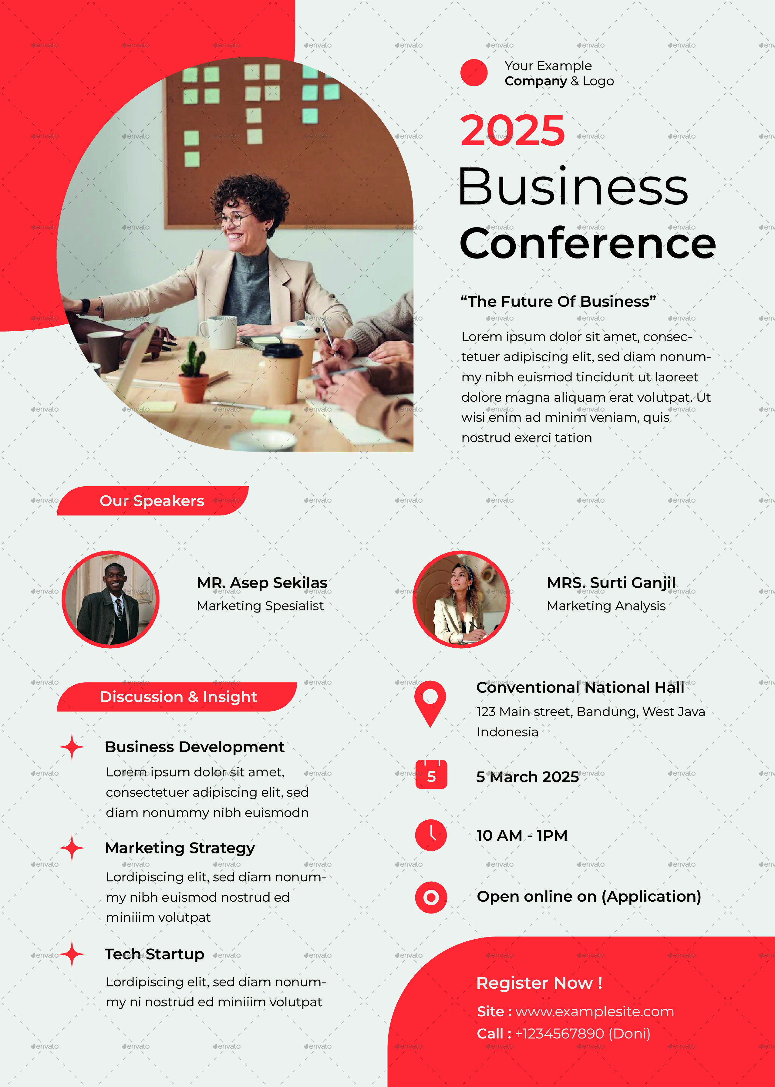 Red 2025 Business Conference Flyer Set, Print Templates | GraphicRiver