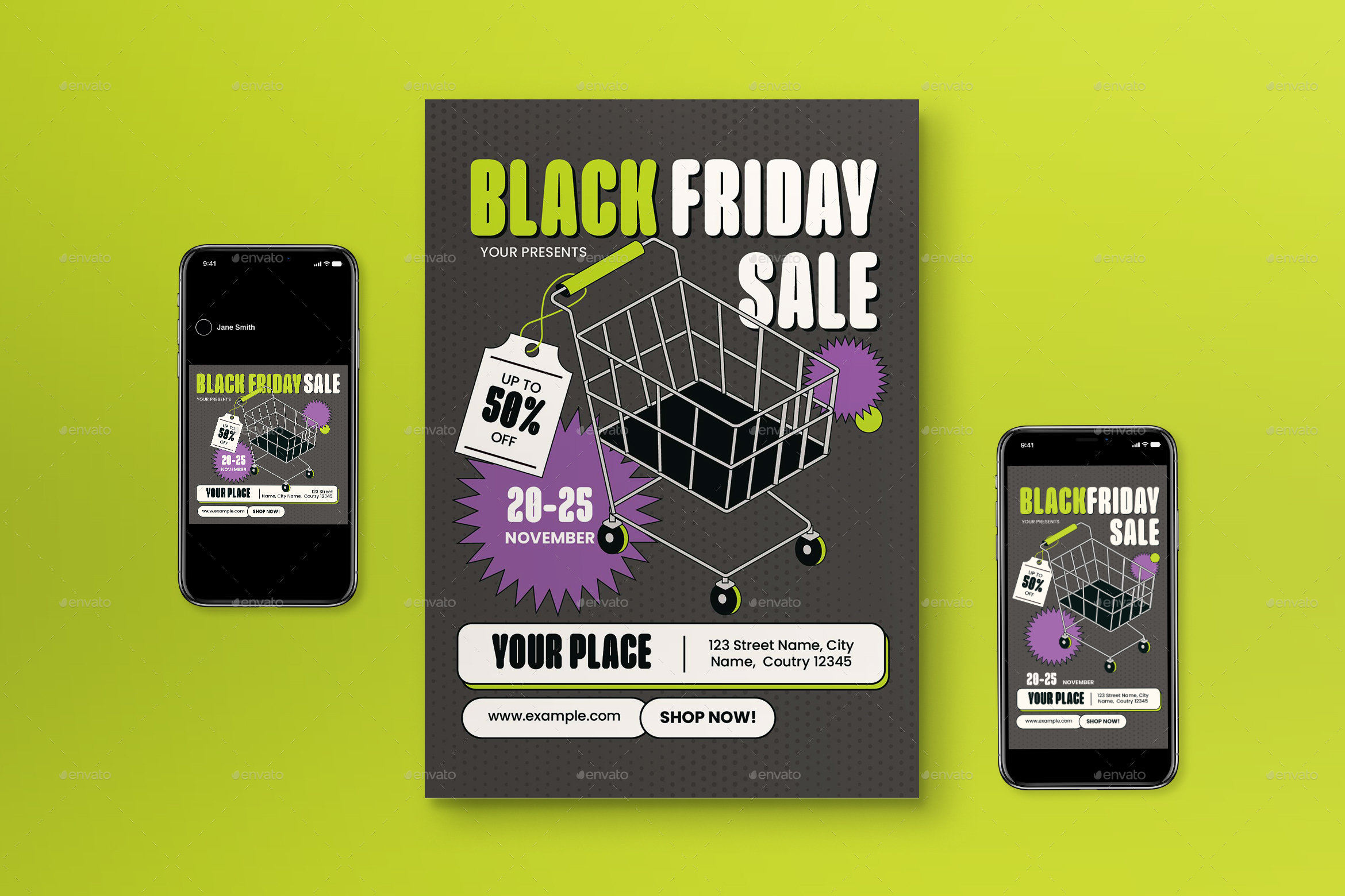 Black Edgy Black Friday Flyer Set, Print Templates | GraphicRiver