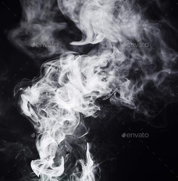 Vape, white pattern and smoke on black background with texture, mockup ...