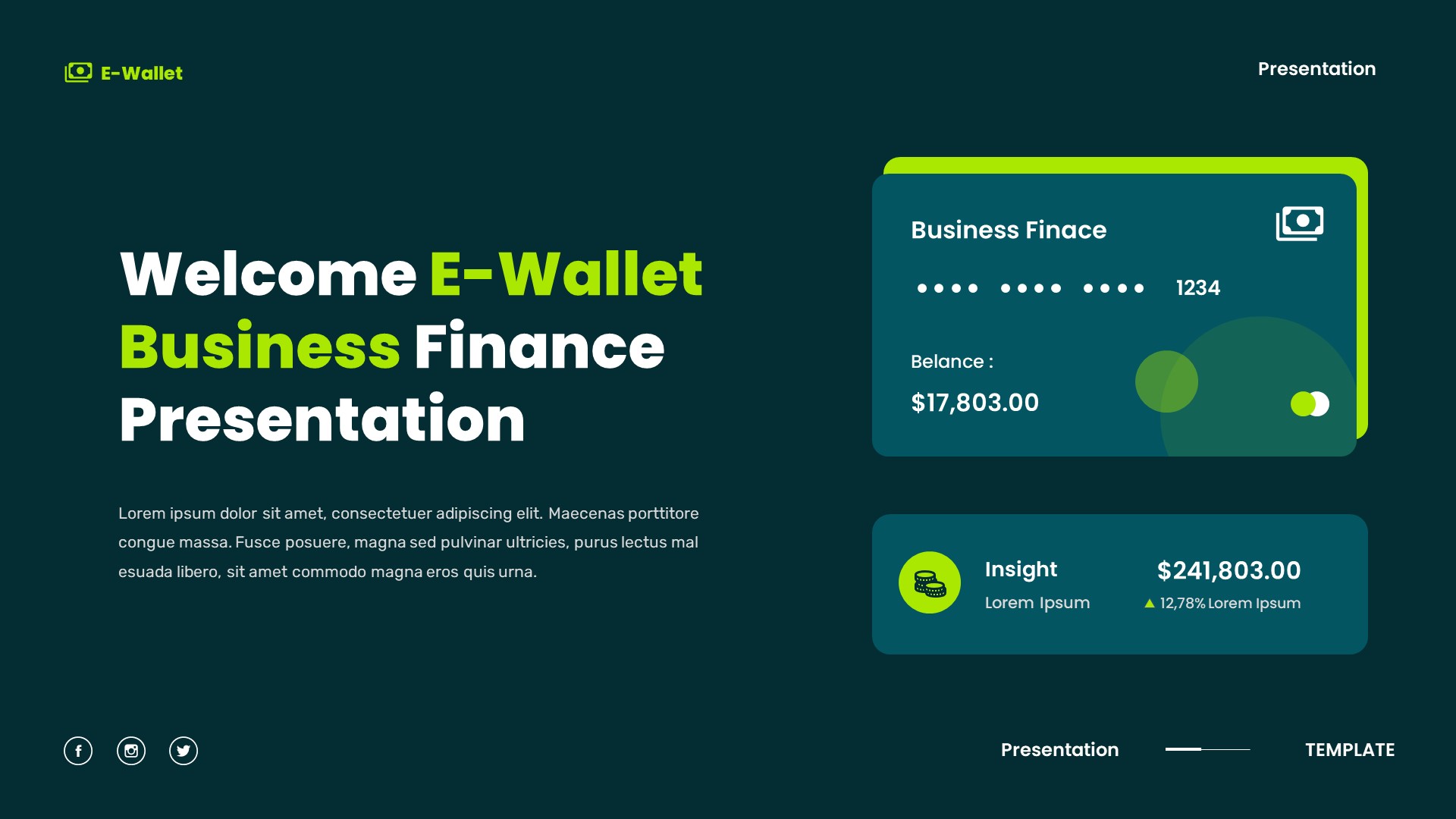 E-Wallet - Business Finance Powerpoint Template, Presentation Templates