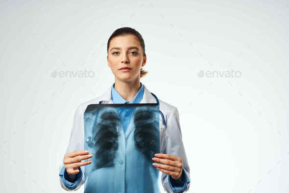 medical worker in white coat x-rays professional examination Stock ...