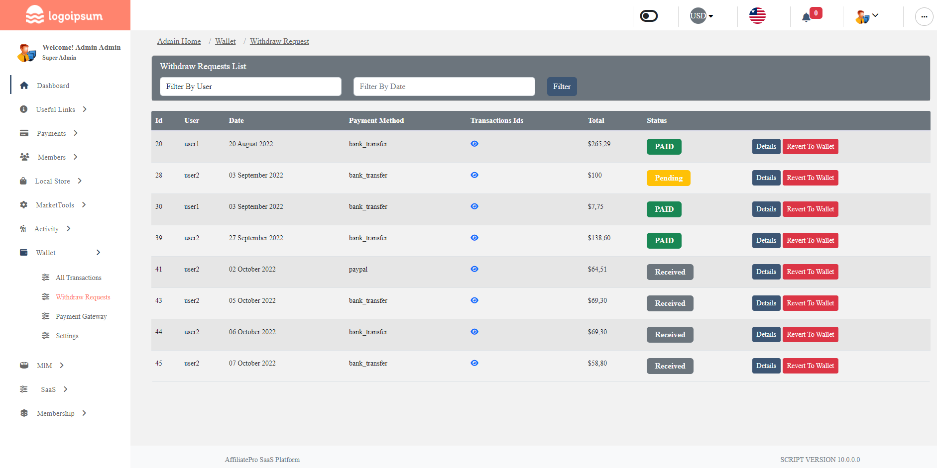 Affiliate Management System - PHP Platform by AffiliateProSaaS | CodeCanyon