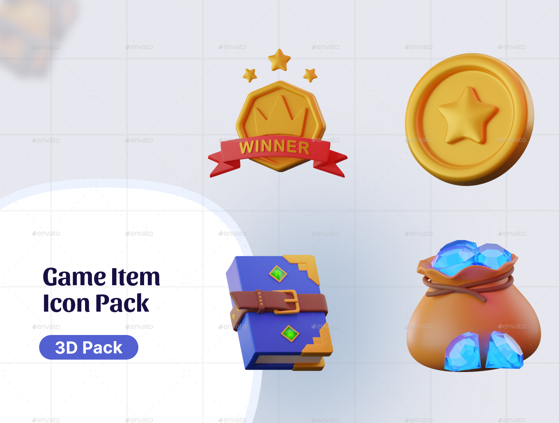 Game Item 3D Icon Pack, Graphics | GraphicRiver