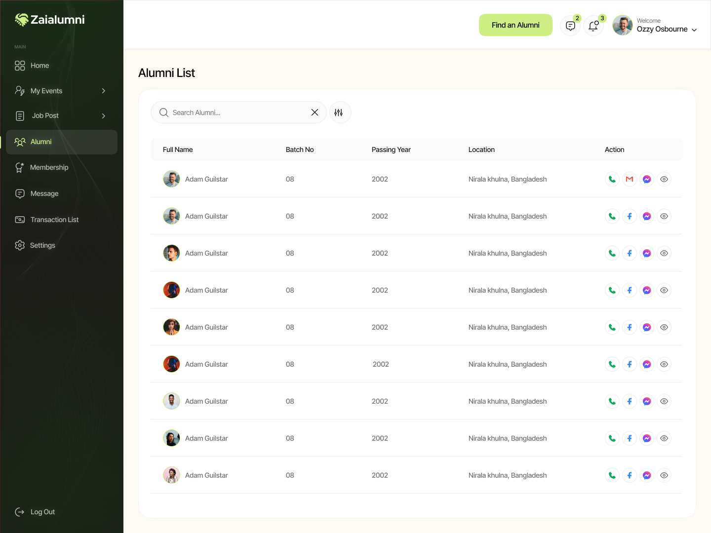 Zaialumni - Alumni Association Laravel Script / Alumni Management ...