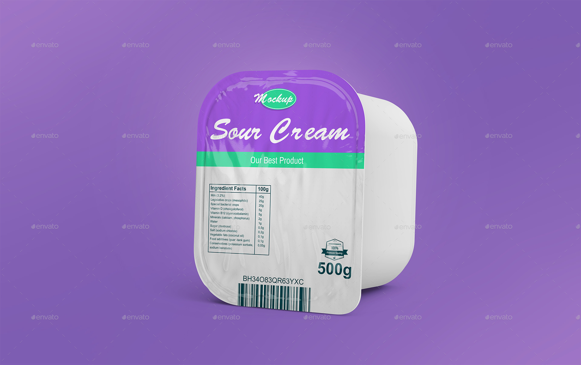 Sour Cream Yogurt Quark Container Mockup by Fusionhorn | GraphicRiver