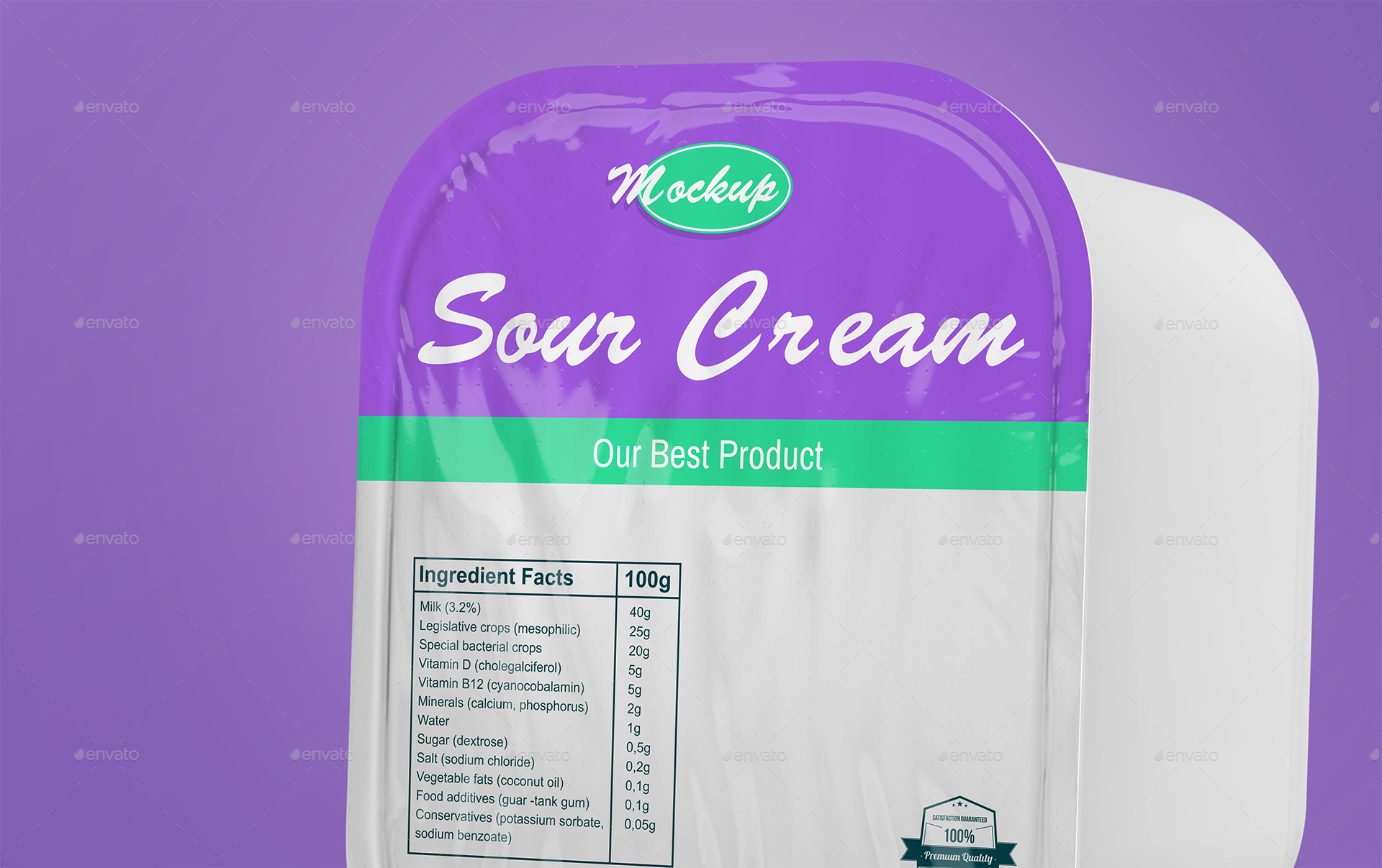 Sour Cream Yogurt Quark Container Mockup by Fusionhorn | GraphicRiver