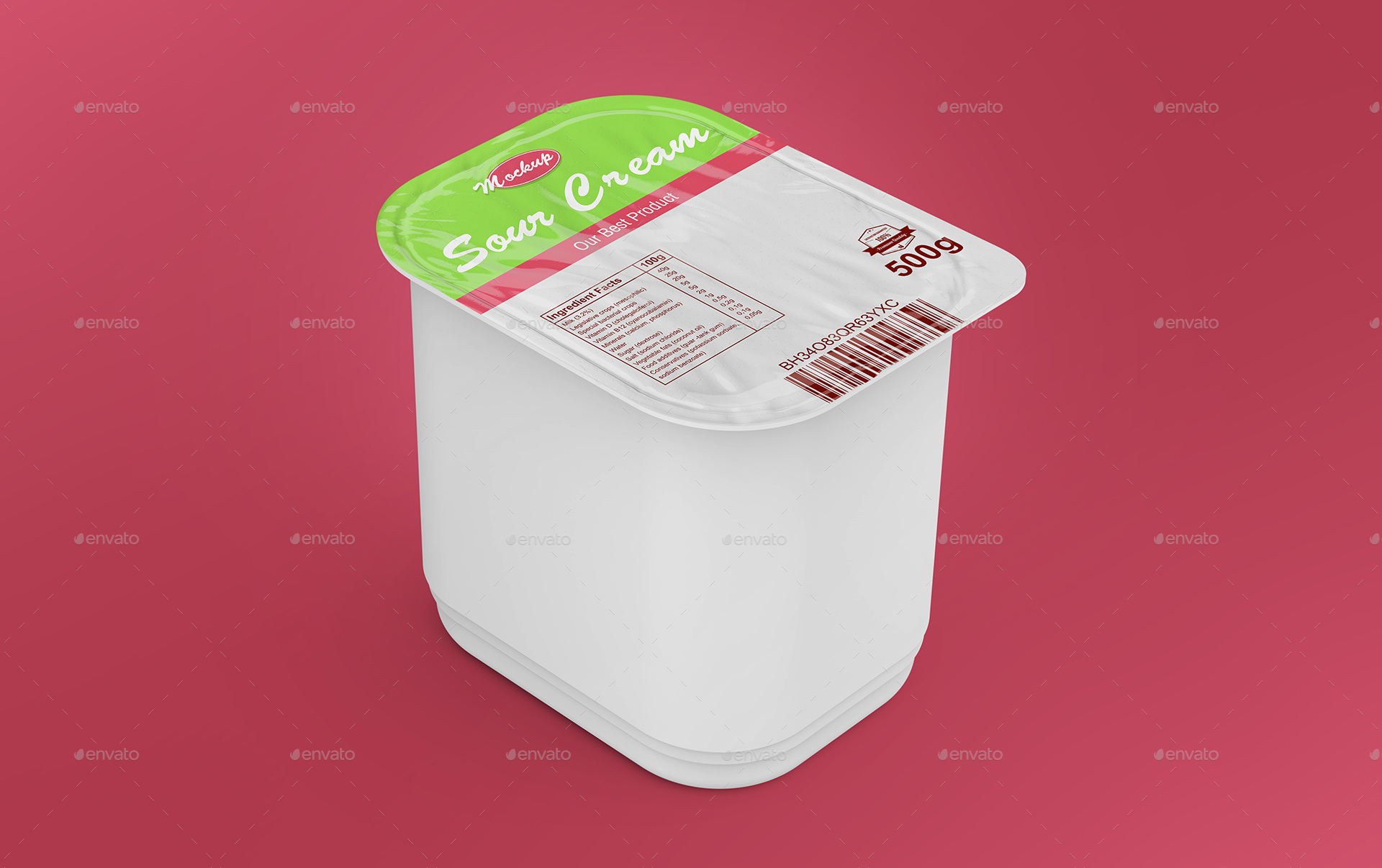 Sour Cream Yogurt Quark Container Mockup by Fusionhorn | GraphicRiver