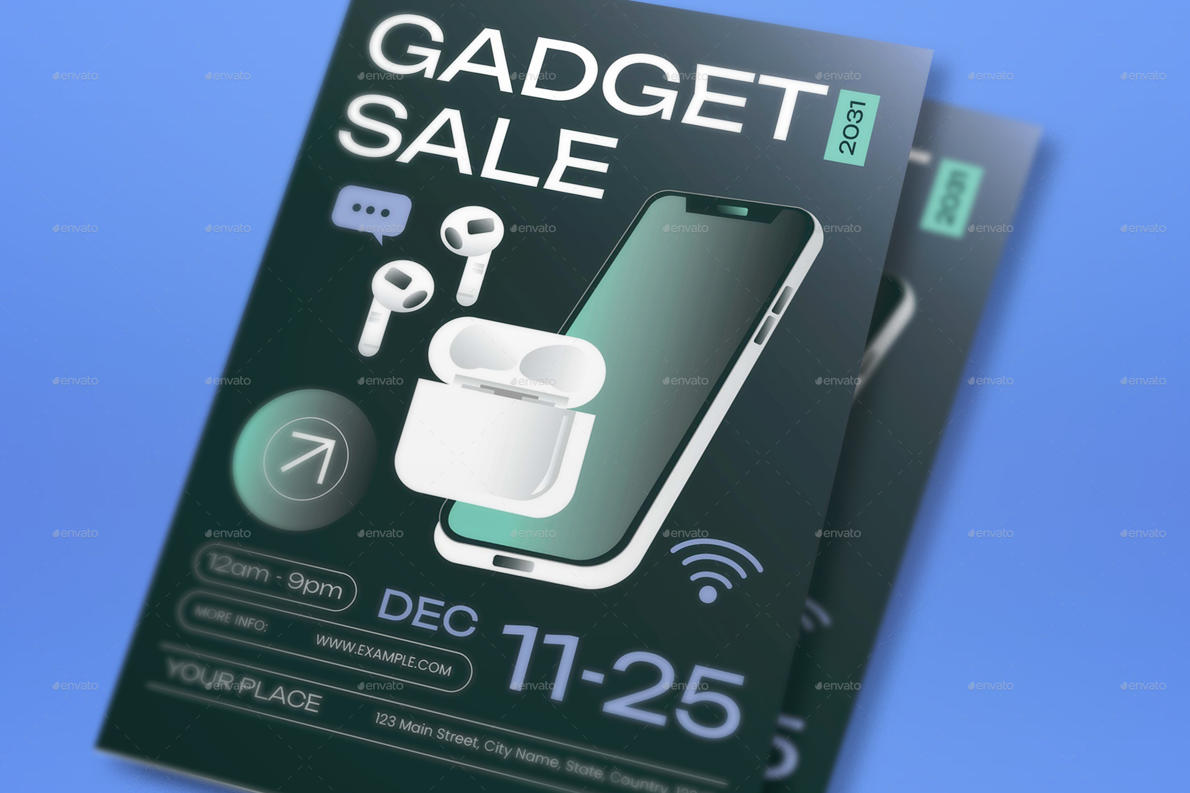 Black Minimalist Gadget Sale Flyer Set, Print Templates | GraphicRiver