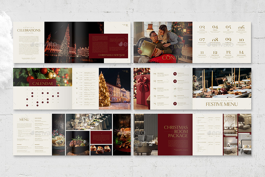Landscape Christmas Brochure Template, Print Templates | GraphicRiver