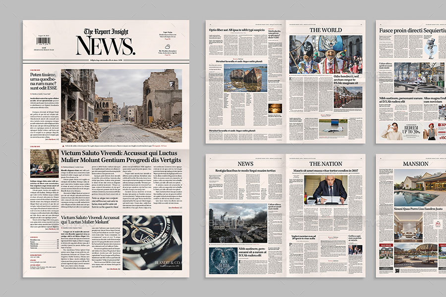 Classic Newspaper Template, Print Templates | GraphicRiver