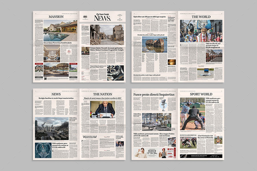 Classic Newspaper Template, Print Templates | GraphicRiver