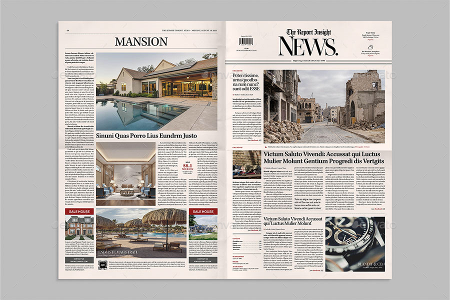 Classic Newspaper Template, Print Templates | GraphicRiver