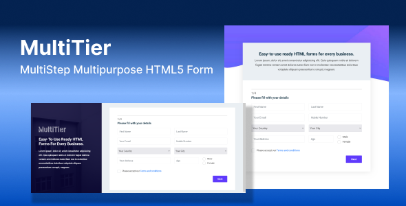 MultiTier - MultiStep Multipurpose HTML5 Form by codexunictheme | CodeCanyon