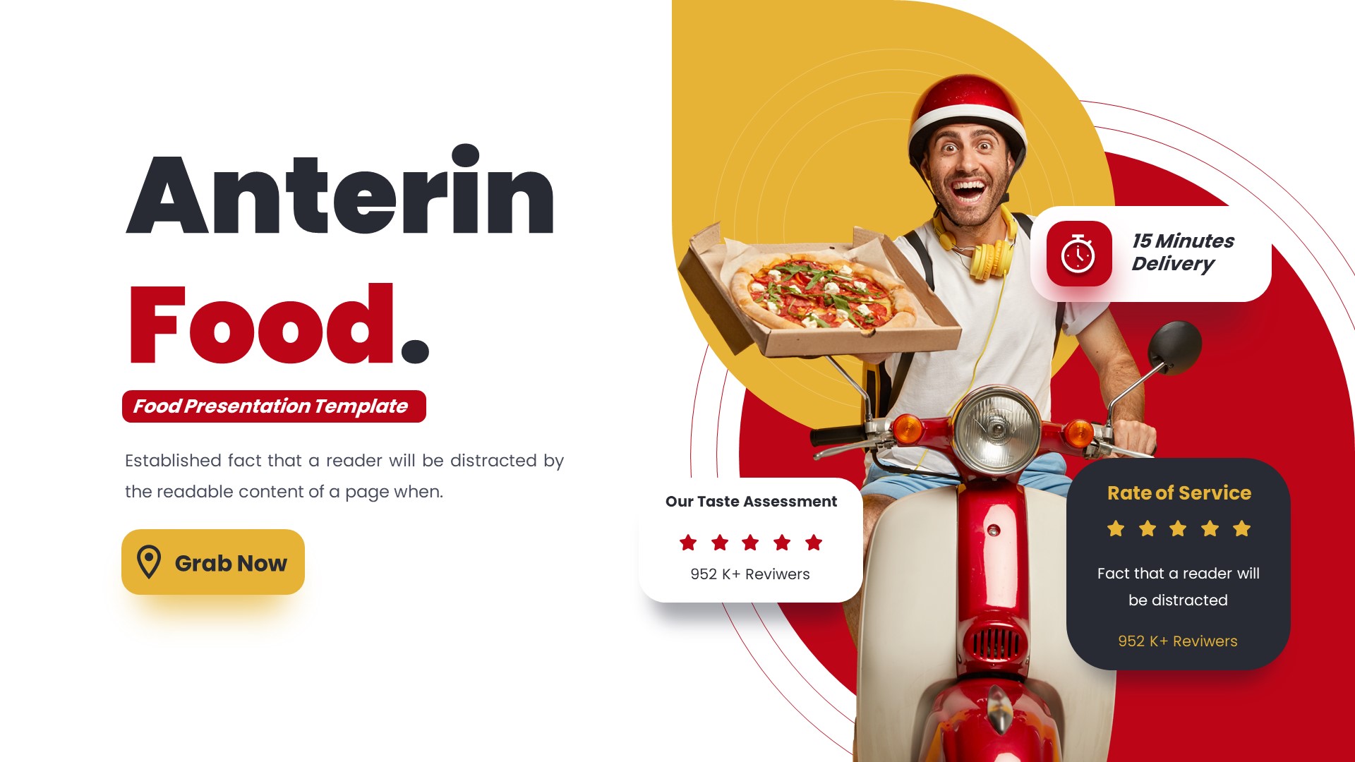Anterin Food - Food Delivery Restaurant Powerpoint, Presentation Templates