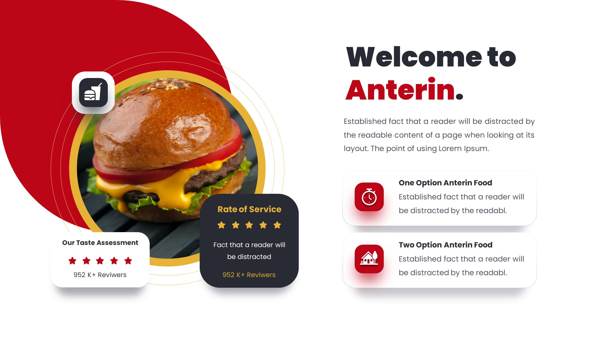 Anterin Food - Food Delivery Restaurant Keynote, Presentation Templates