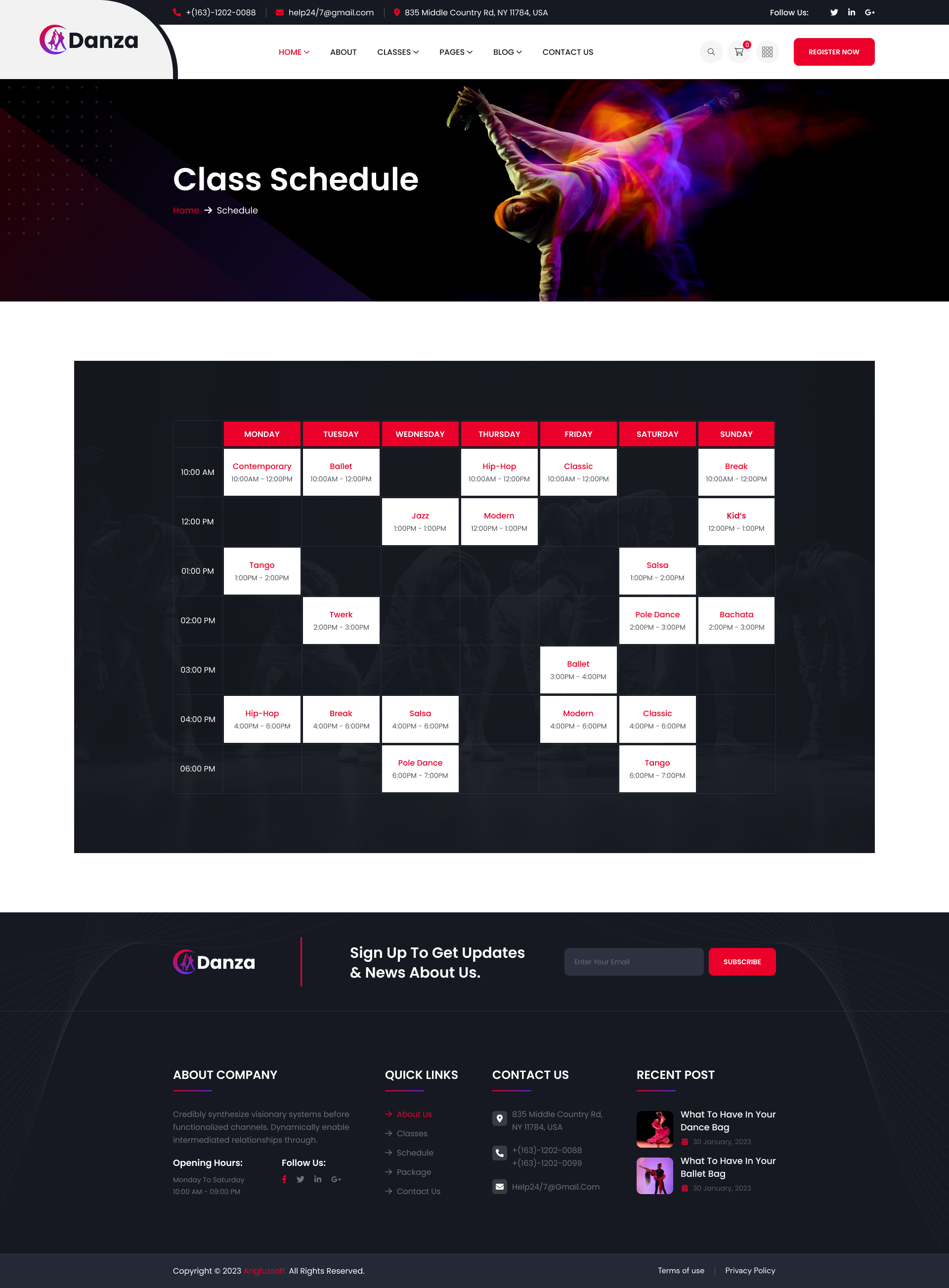 Danza – Dancing School and Ballet Studio Figma Template by themeholy