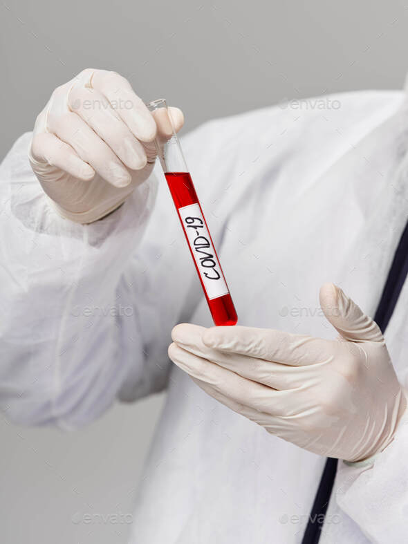 laboratory science diagnostics 19 gray background close-up treatment ...