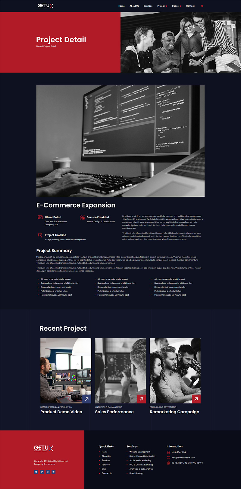 Getux - Modern Digital Agency Elementor Template Kit by Rometheme ...