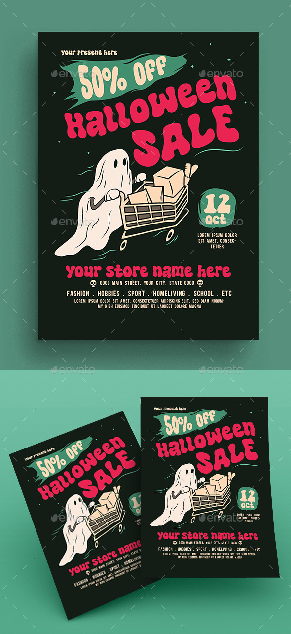 Halloween Sale Flyer, Print Templates | GraphicRiver