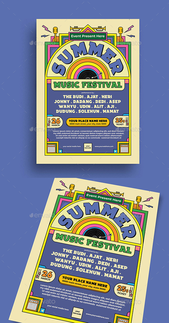 Summer Music Festival Flyer by rezamega | GraphicRiver