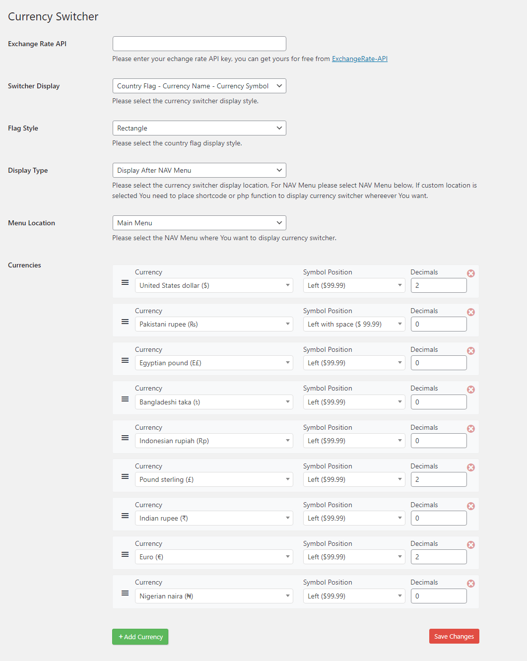 APS Currency Switcher - Add-on for Arena Products - WordPress Plugin by Anjum