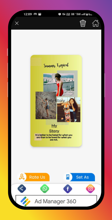 Insta Story Maker - Social Story Creator - Admob - Android App by VocsyInfotech