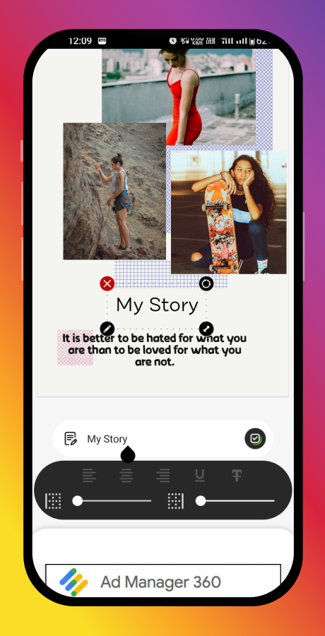 Insta Story Maker - Social Story Creator - Admob - Android App by VocsyInfotech
