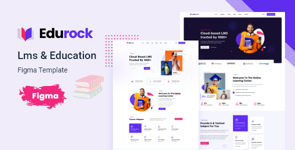 Edurock - Online Courses & Education LMS Figma Template by techboot