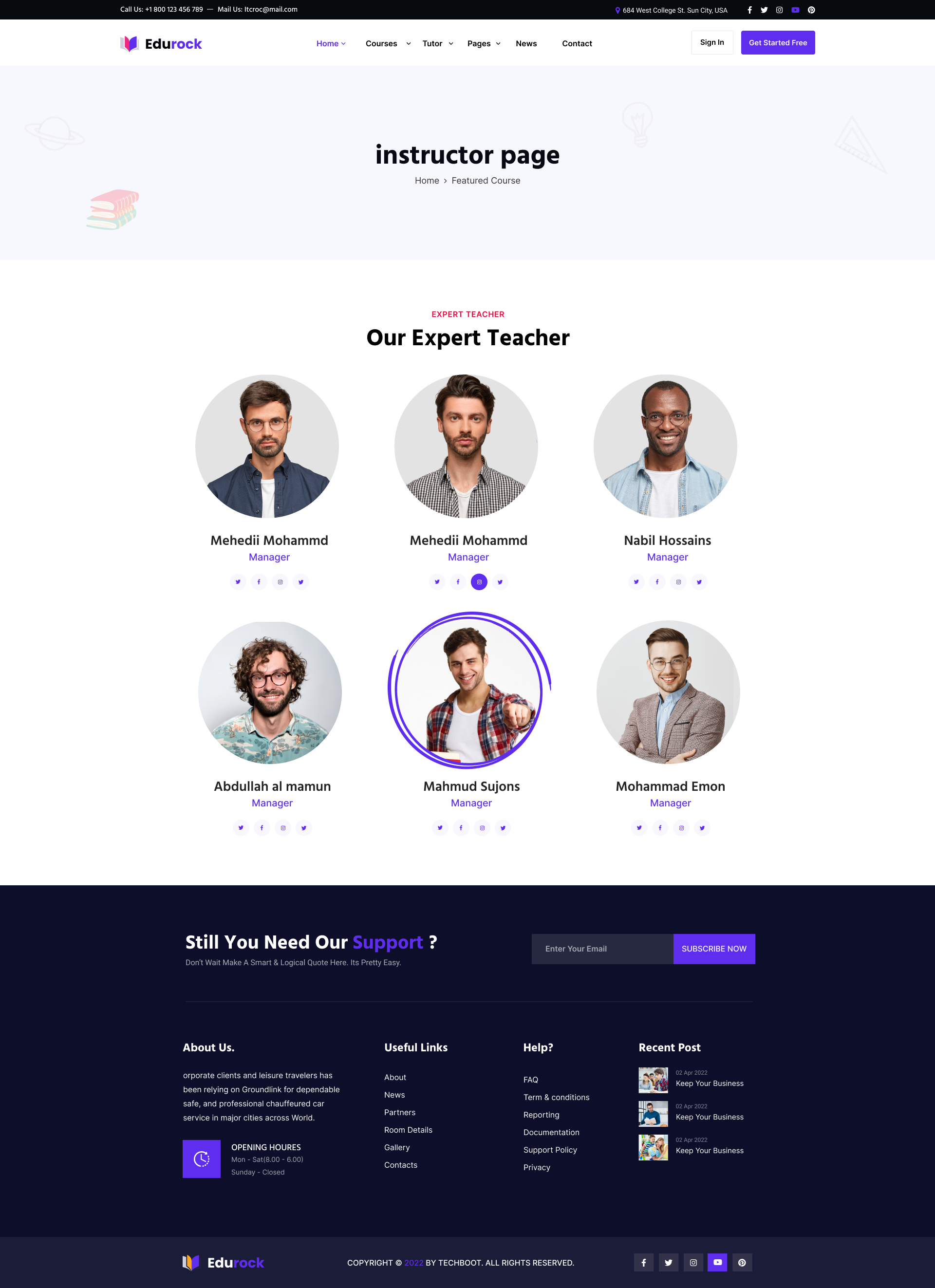 Edurock - Online Courses & Education LMS Figma Template by techboot